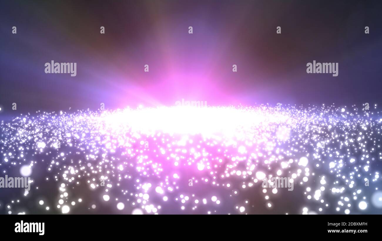 spiral galaxy ray light particle abstract render illustration Stock ...