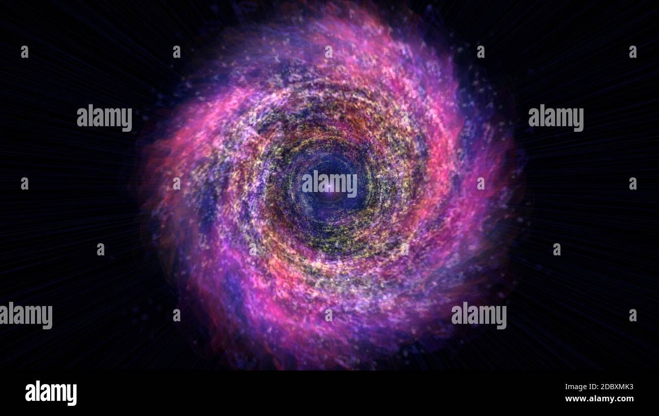 spiral galaxy ray light particle abstract render illustration Stock ...