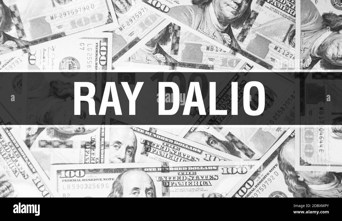 Ray Dalio text Concept. American Dollars Cash Money,3D rendering ...