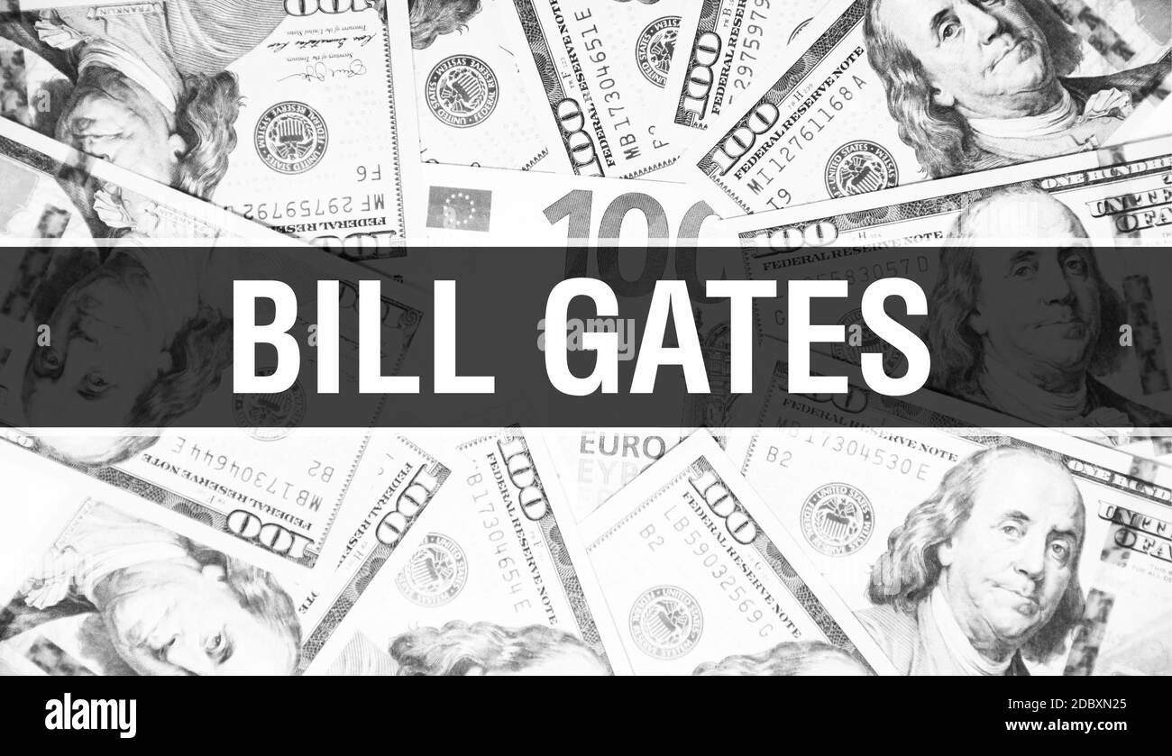 Bill Gates text Concept. American Dollars Cash Money,3D rendering ...