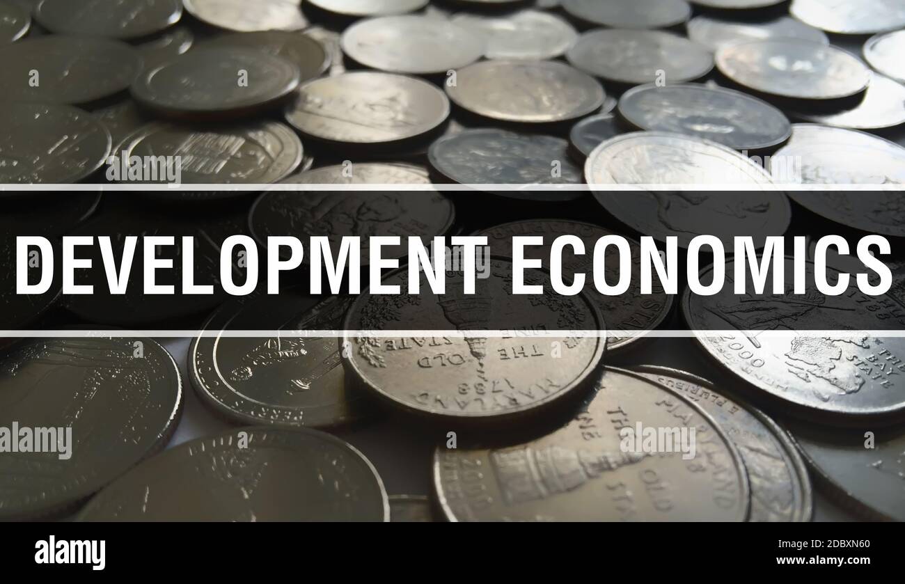 Development economics text Concept Closeup. American Dollars Cash Money ...