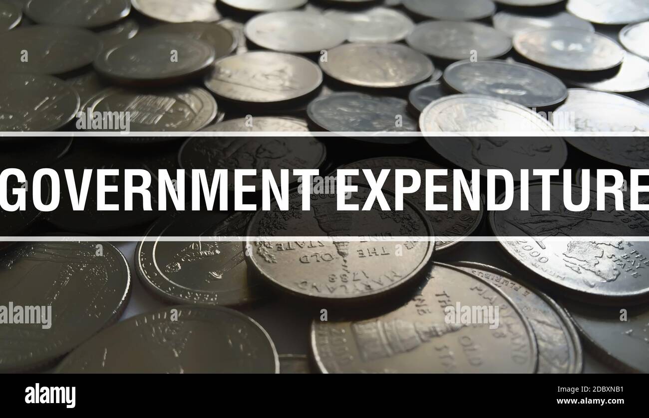 Government expenditure text Concept Closeup. American Dollars Cash ...
