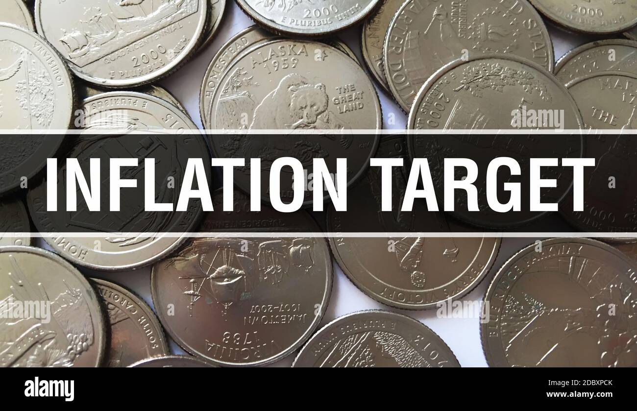Inflation target text Concept Closeup. American Dollars Cash Money,3D ...