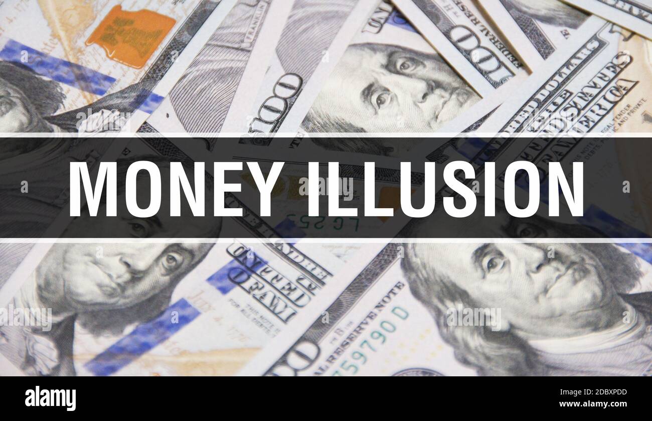 Money illusion text Concept Closeup. American Dollars Cash Money,3D ...