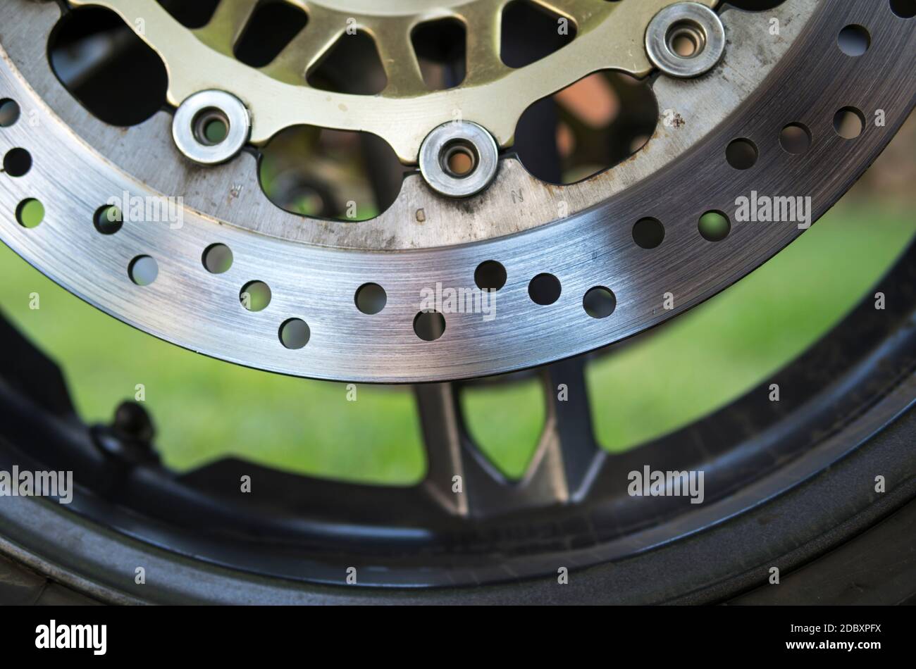detail of a disc brake of a motorbike Stock Photo - Alamy