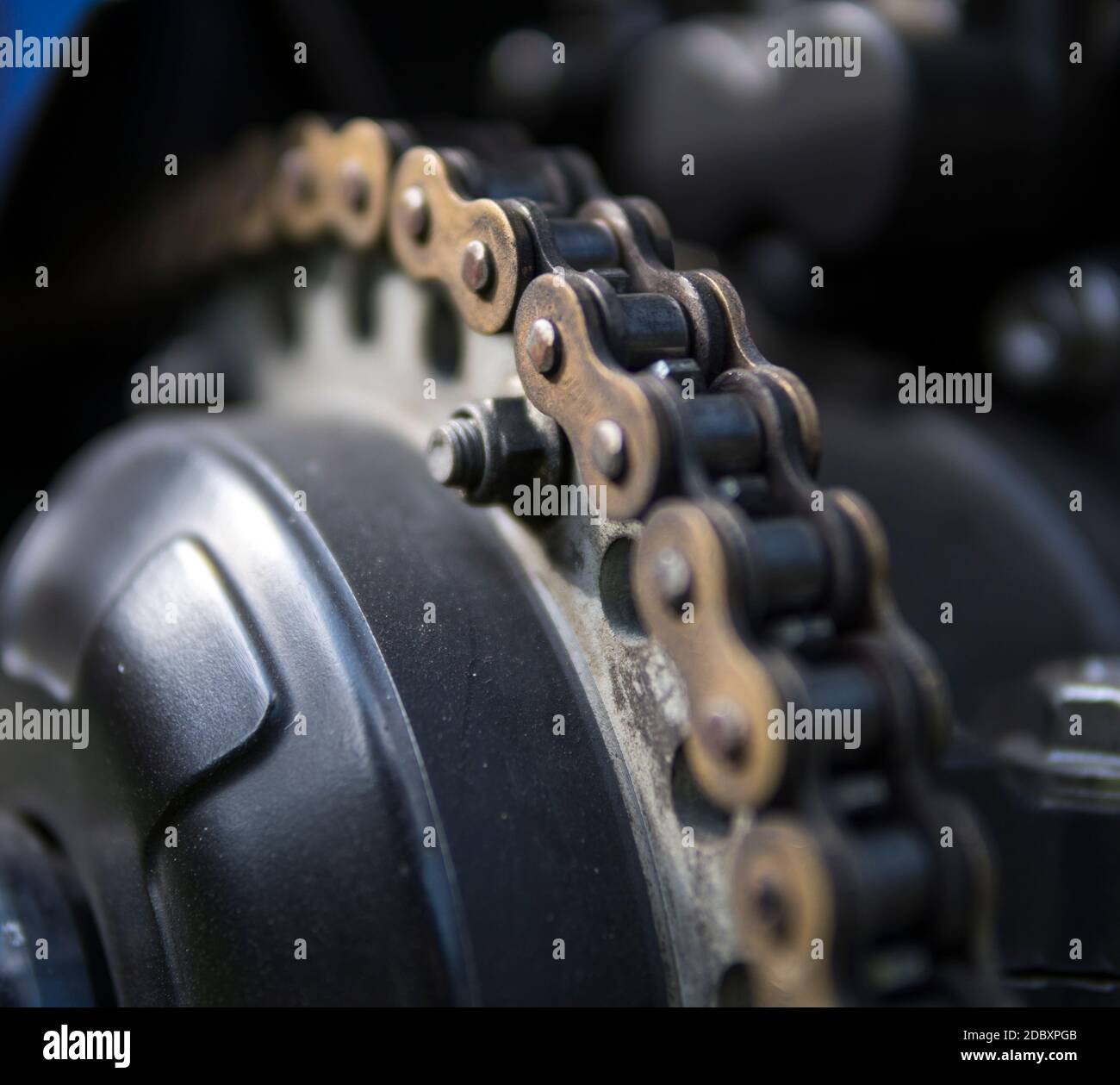 detail of a chain on a motorcycle Stock Photo - Alamy