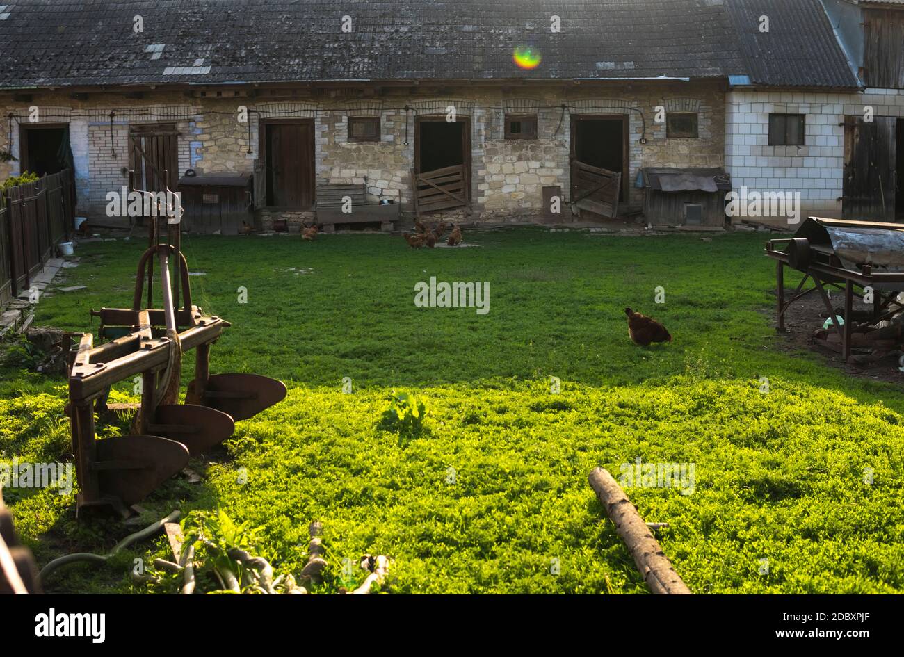 old and looking for abandoned backyard in a rural area Stock Photo - Alamy