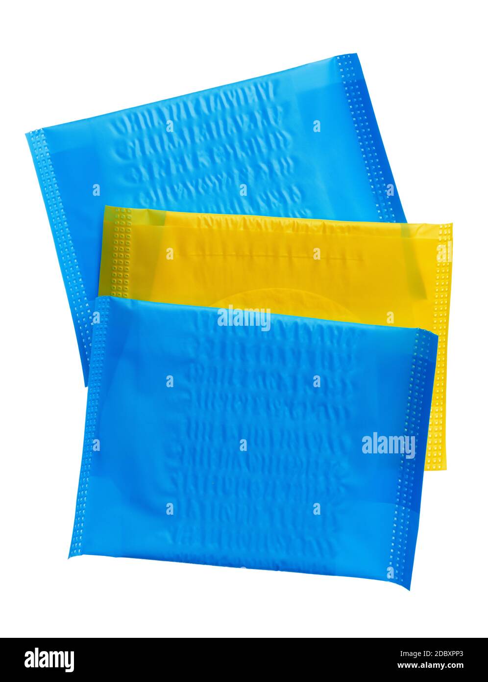 Packed female medical pad isolated on white background Stock Photo - Alamy