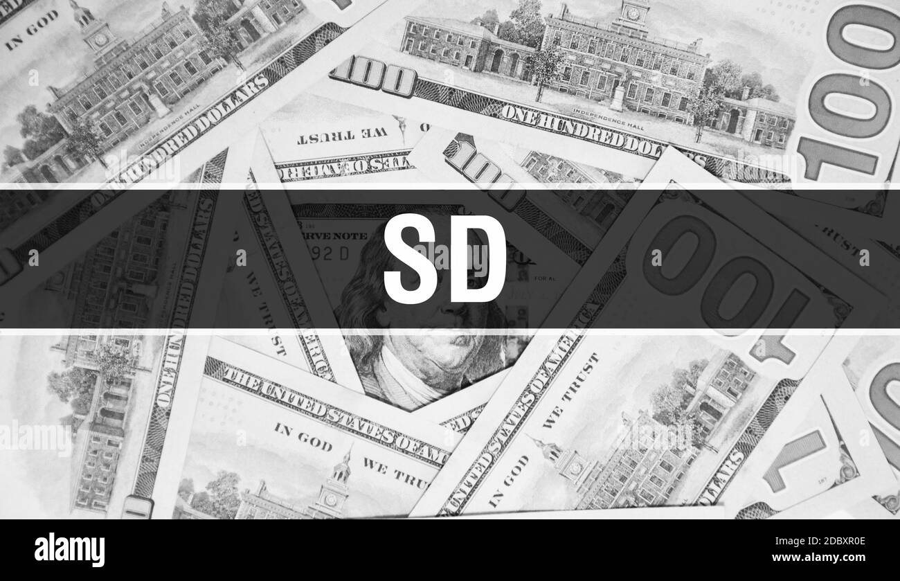 SD text Concept Closeup. American Dollars Cash Money,3D rendering. SD ...