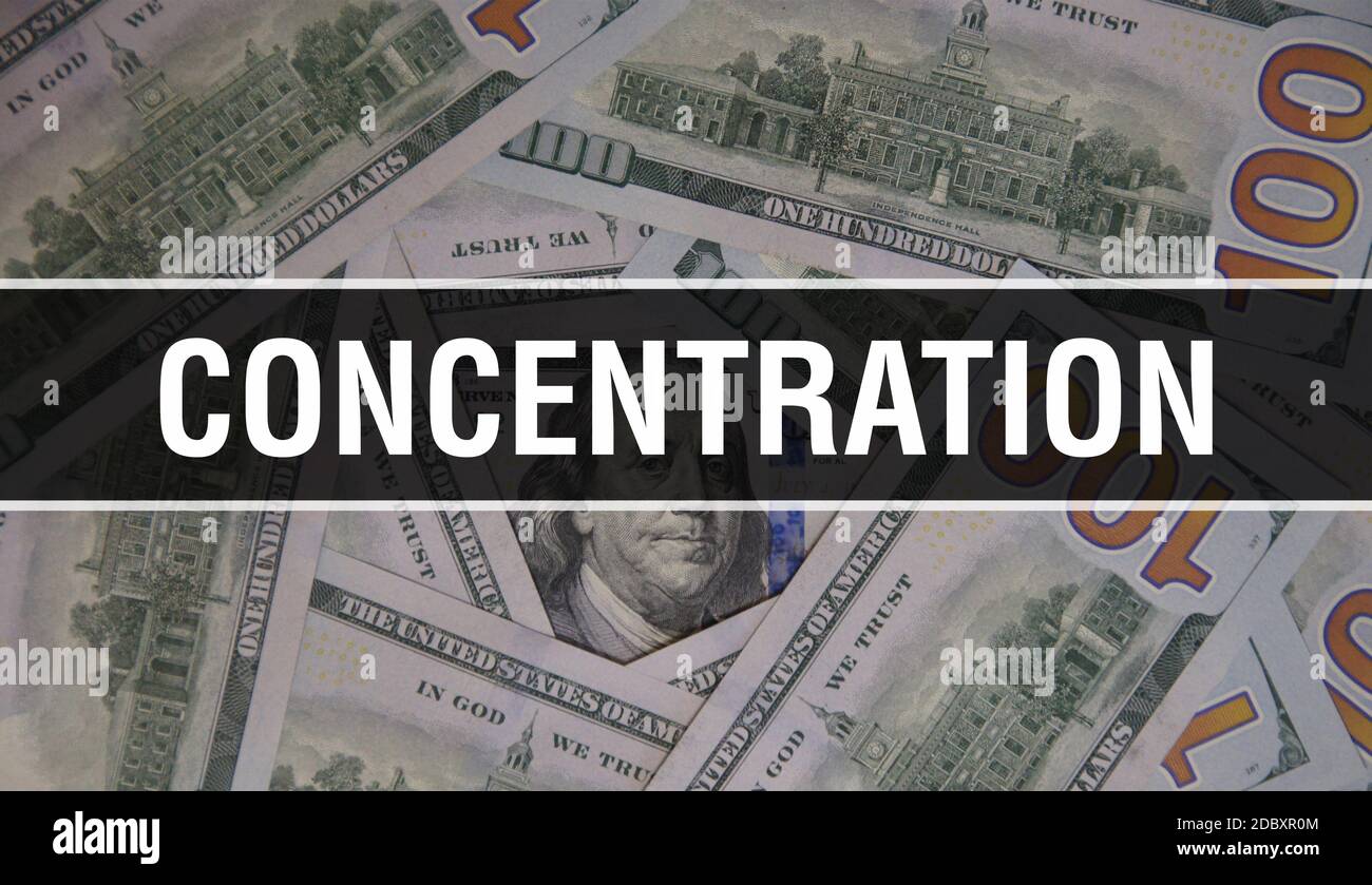 Concentration text Concept Closeup. American Dollars Cash Money,3D ...