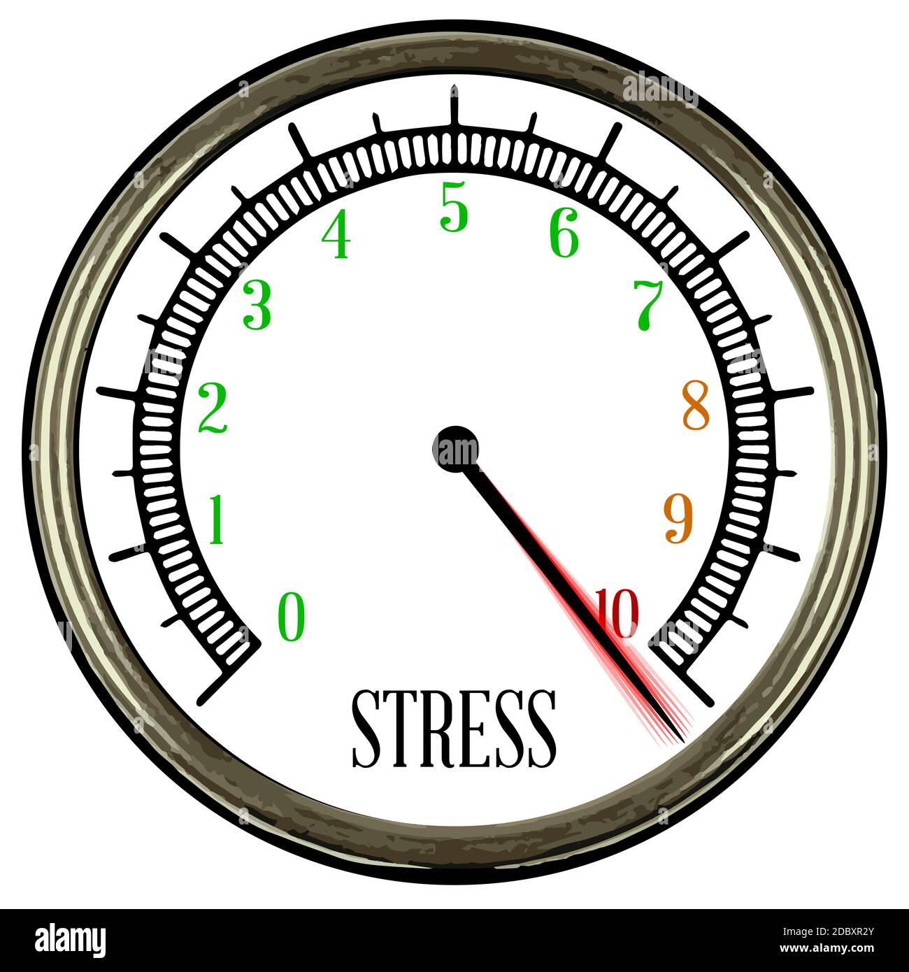 A round style stress meter isolated on a white background Stock Photo ...