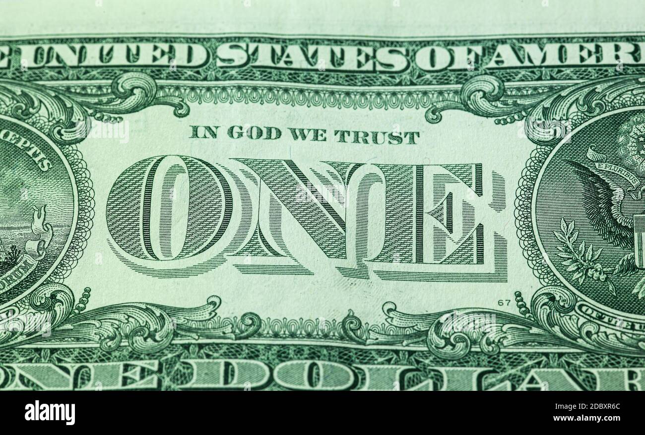 One dollar bill macro detail of rear side Stock Photo - Alamy