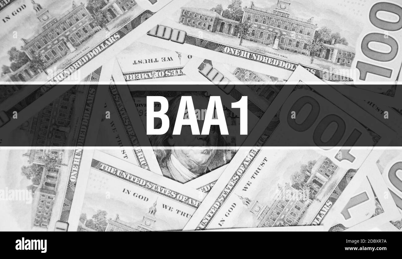 Baa1 text Concept Closeup. American Dollars Cash Money,3D rendering ...
