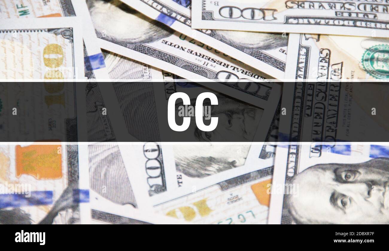 CC text Concept Closeup. American Dollars Cash Money,3D rendering. CC ...
