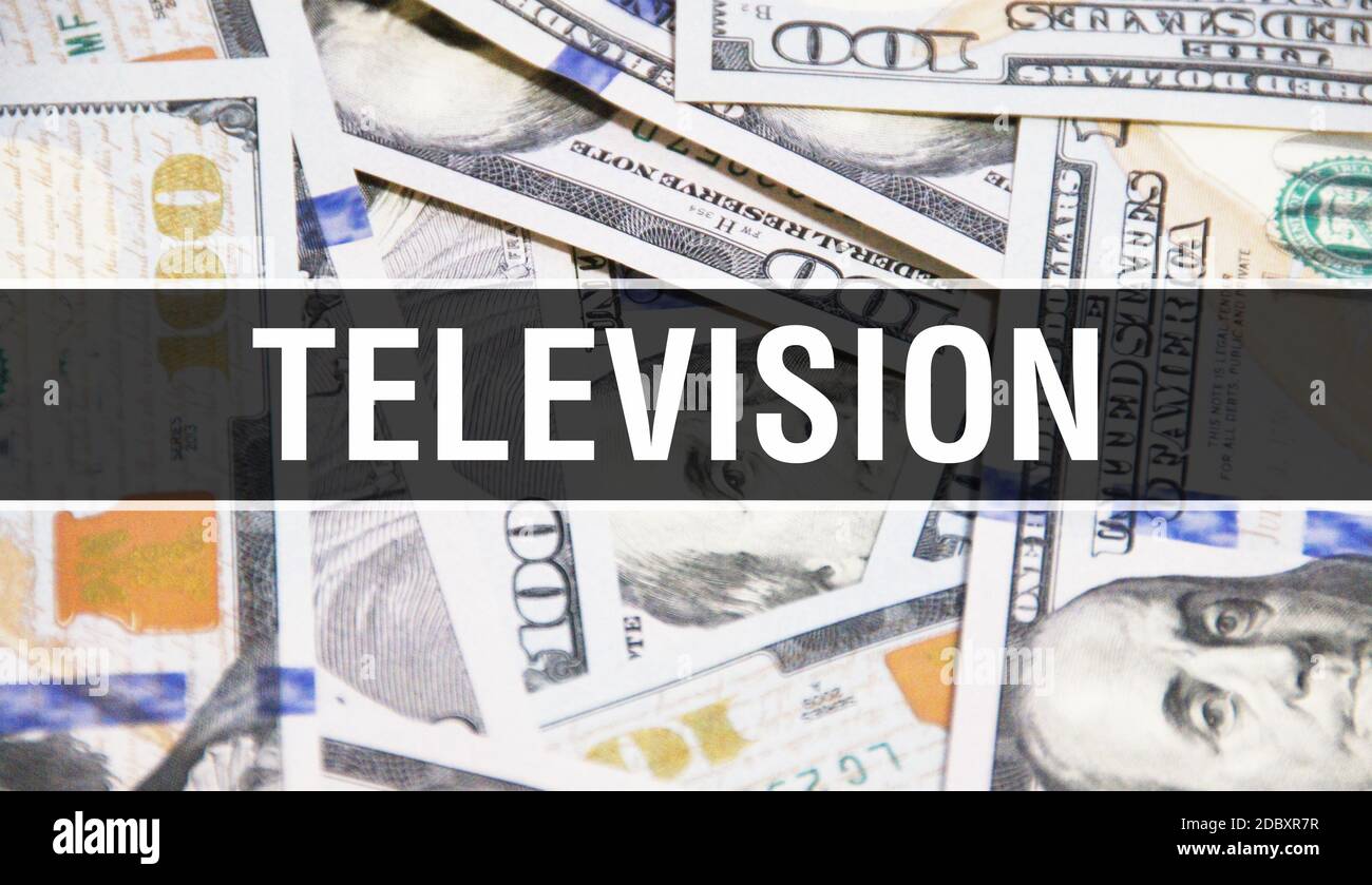 Television text Concept Closeup. American Dollars Cash Money,3D ...