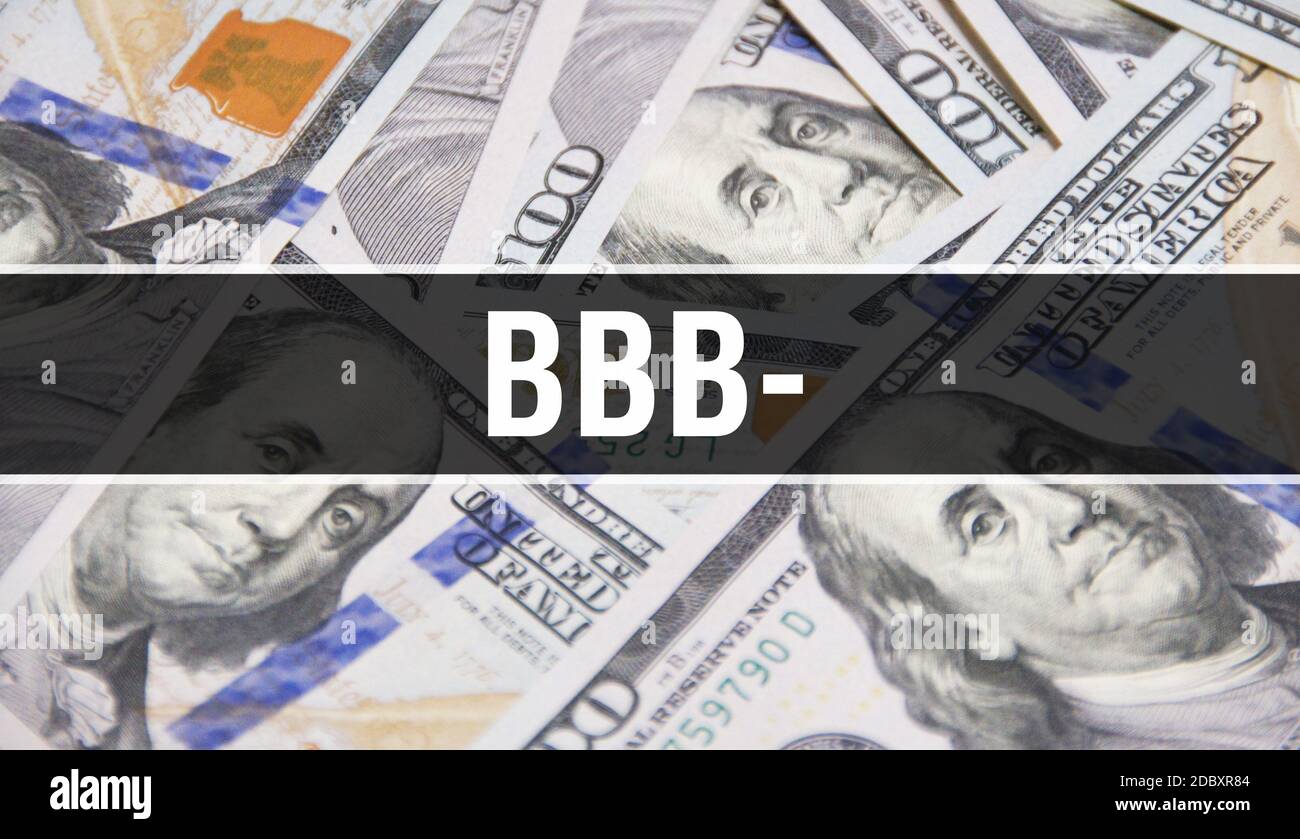 BBB- text Concept Closeup. American Dollars Cash Money,3D rendering ...