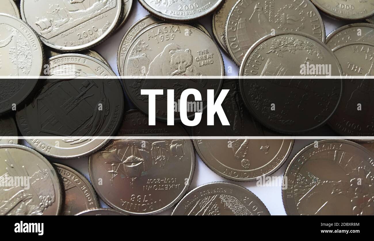 Tick text Concept Closeup. American Dollars Cash Money,3D rendering ...