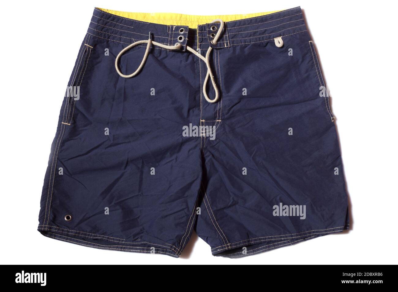 mens blue swimming trunks on a white background Stock Photo - Alamy