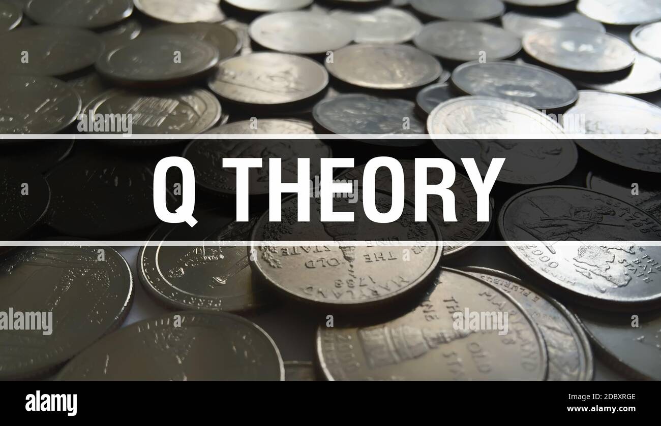 Q theory text Concept Closeup. American Dollars Cash Money,3D rendering ...