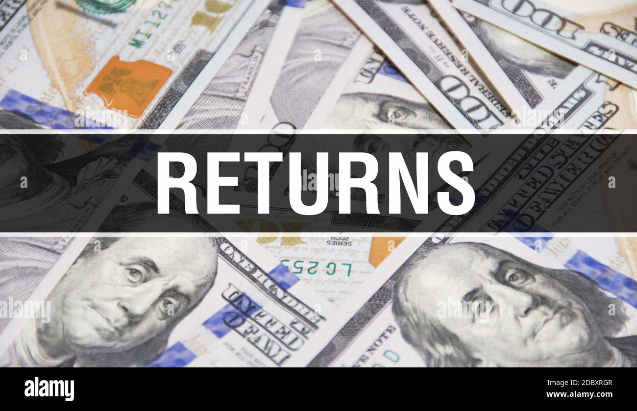 Returns text Concept Closeup. American Dollars Cash Money,3D rendering ...