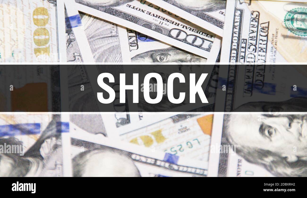 Shock text Concept Closeup. American Dollars Cash Money,3D rendering ...