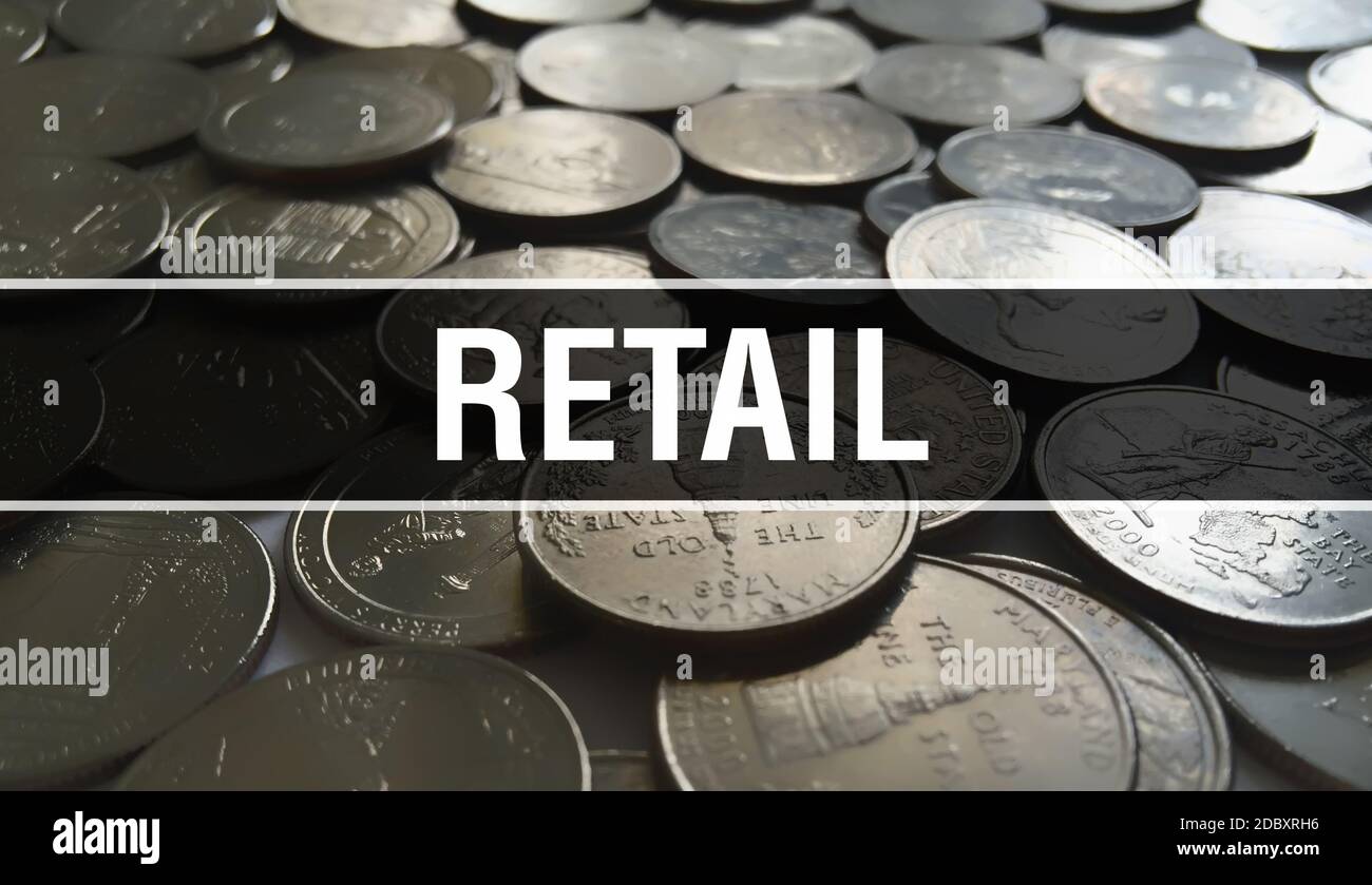 Retail text Concept Closeup. American Dollars Cash Money,3D rendering ...