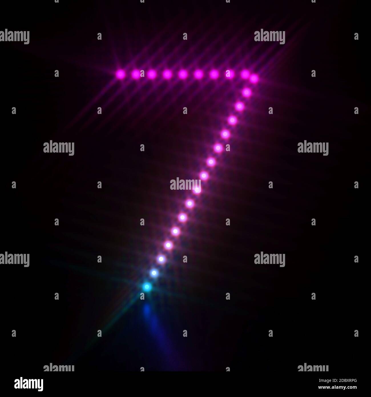 Pink blue dot light font Number 7 SEVEN 3D render illustration isolated ...
