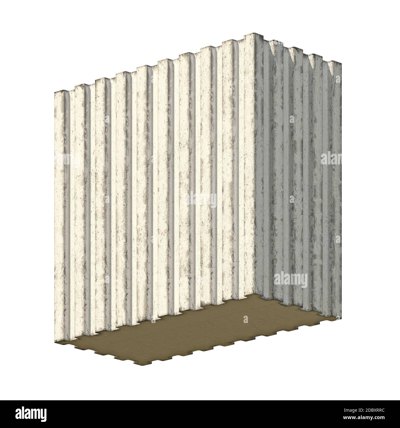 Vintage blank concrete block 3D render illustration isolated on white ...
