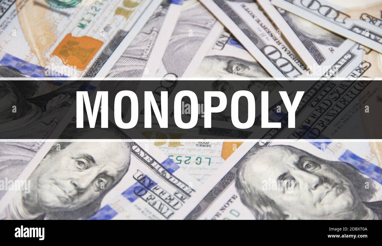 Monopoly text Concept Closeup. American Dollars Cash Money,3D rendering ...