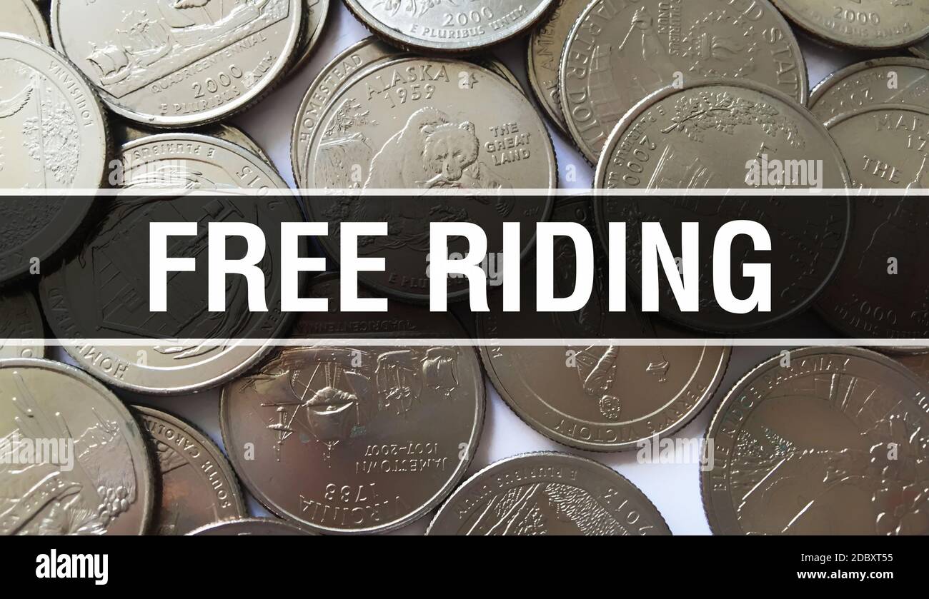 Free riding text Concept Closeup. American Dollars Cash Money,3D ...