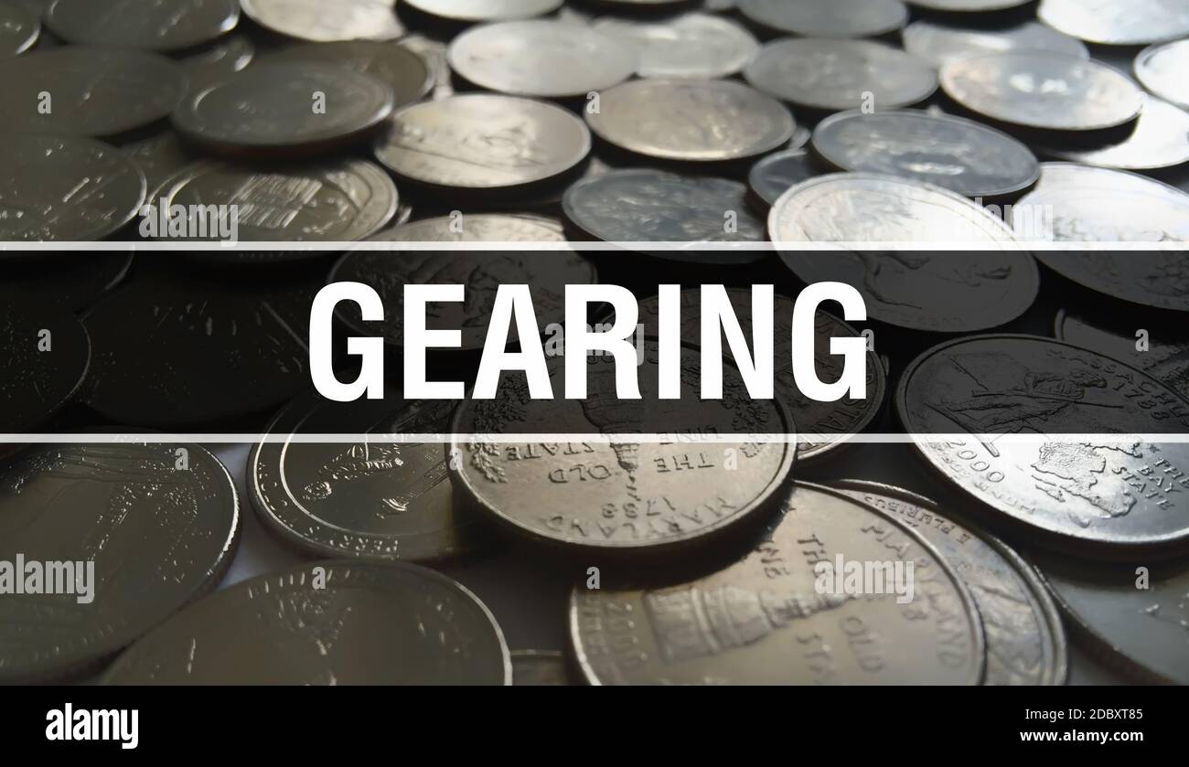 Gearing text Concept Closeup. American Dollars Cash Money,3D rendering ...