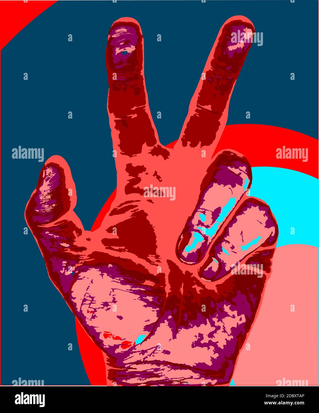 An abstract human hand in a two fingers victory position Stock Photo ...