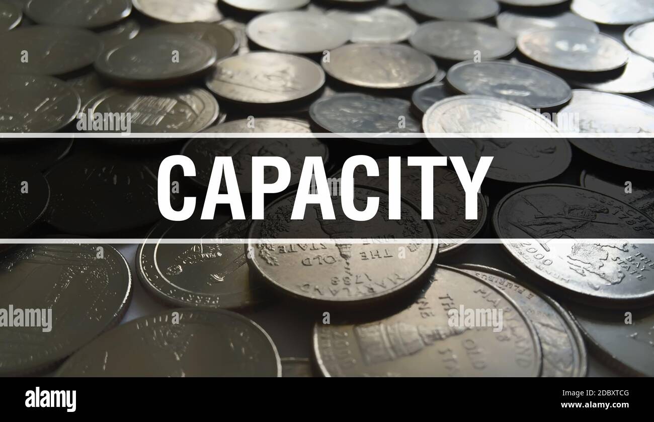 Capacity text Concept Closeup. American Dollars Cash Money,3D rendering ...