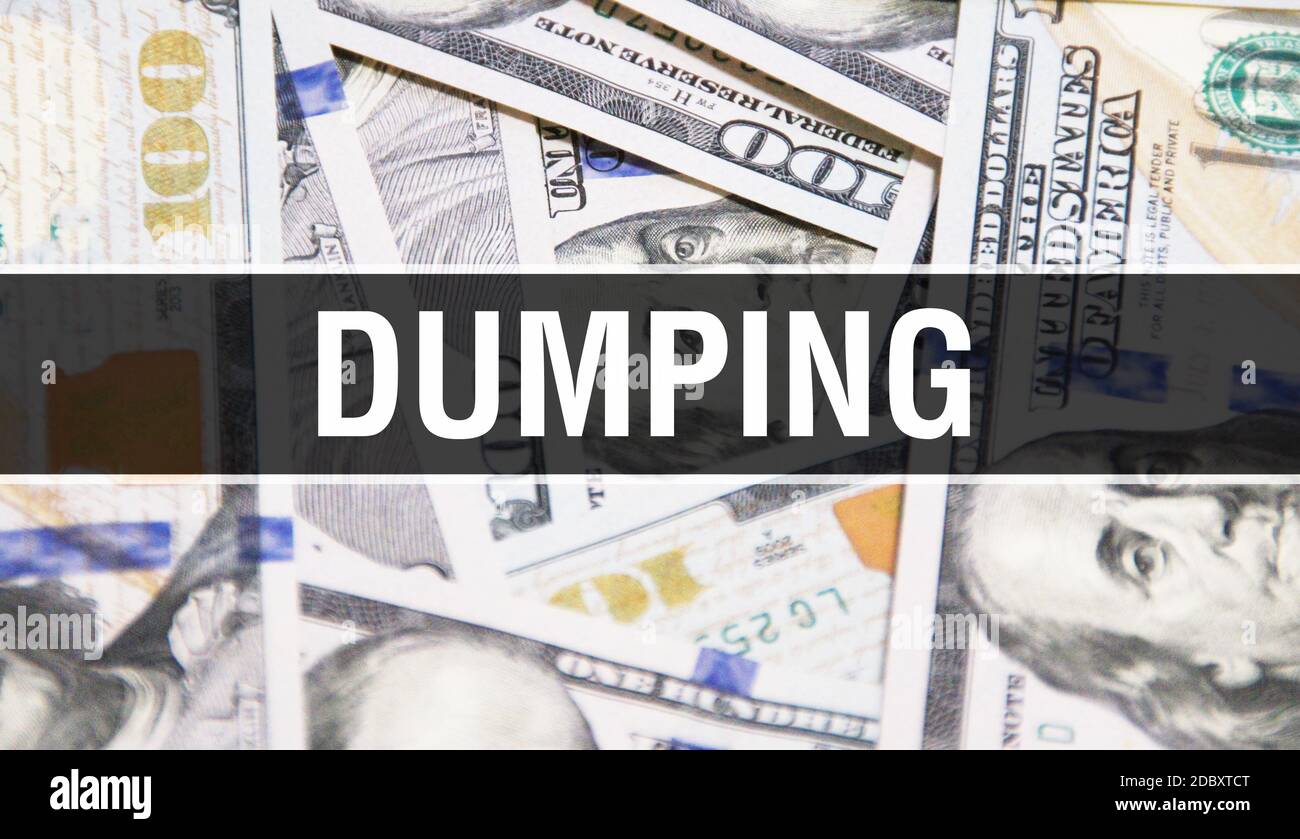 Dumping text Concept Closeup. American Dollars Cash Money,3D rendering ...