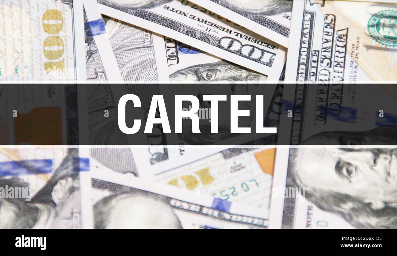 Cartel text Concept Closeup. American Dollars Cash Money,3D rendering ...