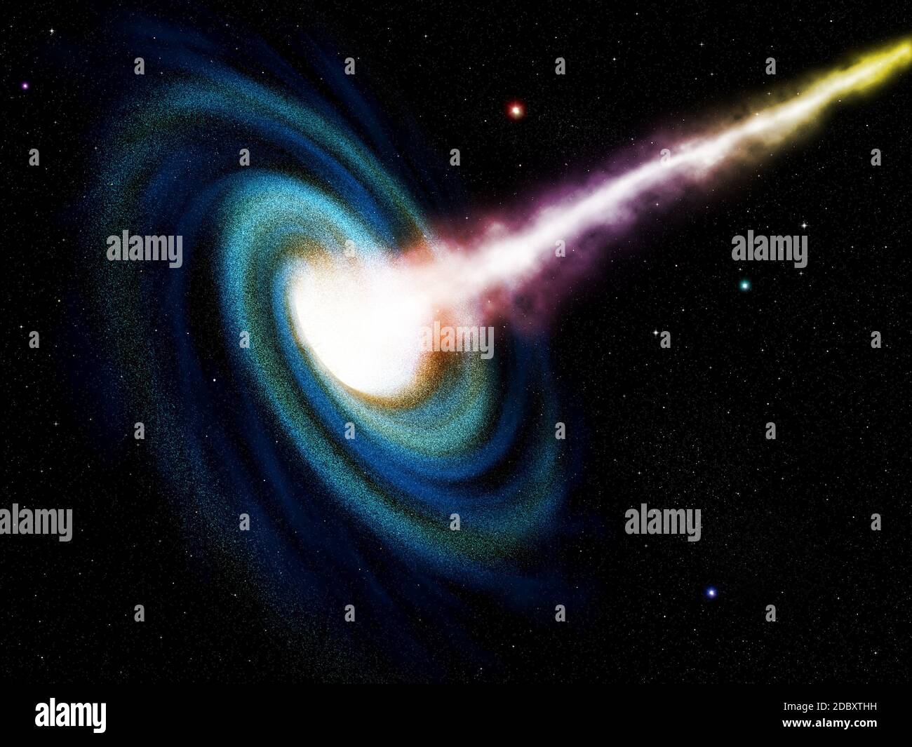 Computer generated black hole swallowing galaxy Stock Photo - Alamy