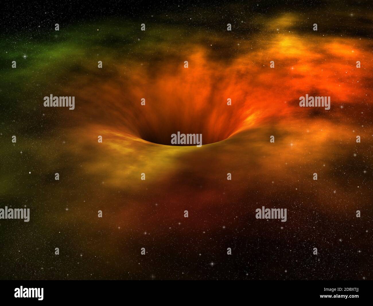 Computer generated black hole swallowing galaxy Stock Photo - Alamy