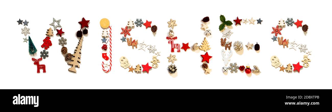 Colorful Christmas Decoration Letter Building English Word Wishes ...