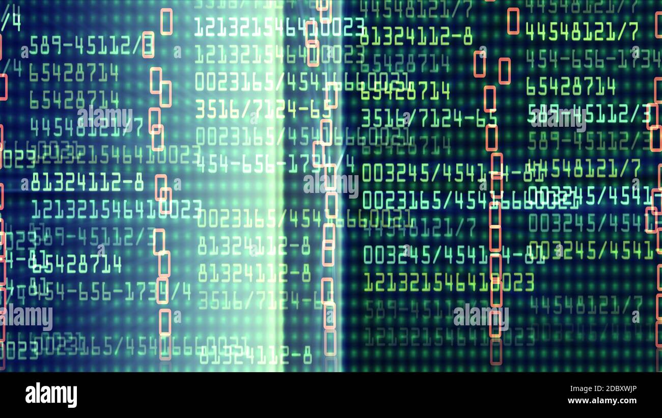 data monitor numbers abstract light, render illustration Stock Photo ...