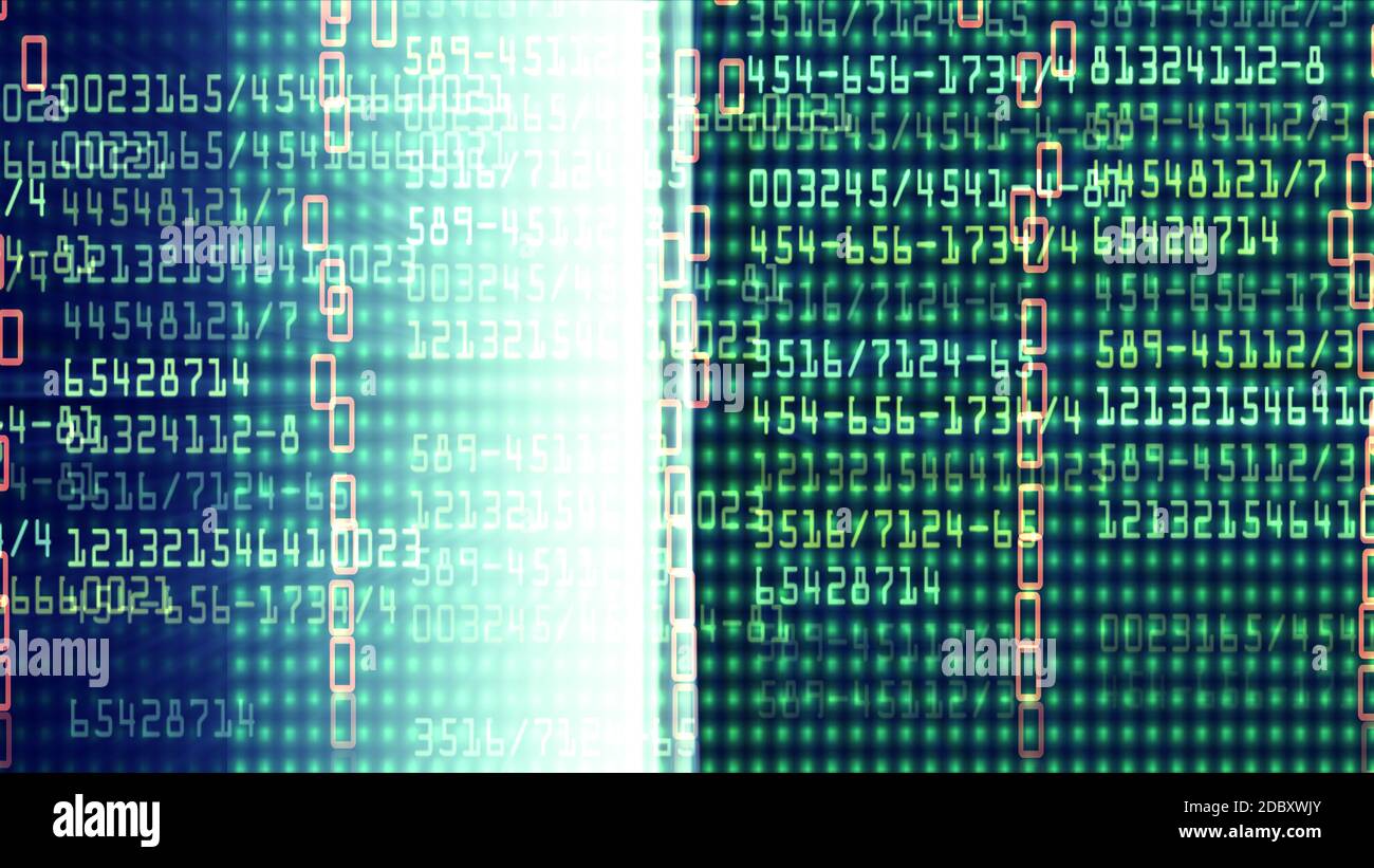 data monitor numbers abstract light, render illustration Stock Photo ...