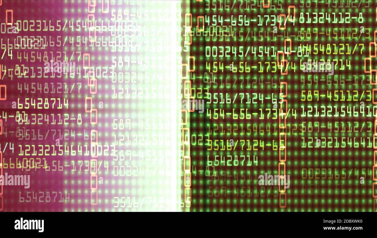 data monitor numbers abstract light, render illustration Stock Photo - Alamy