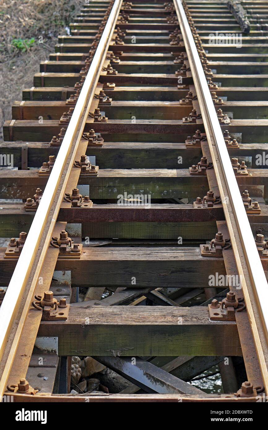 Old wooden railroad bridge over hi-res stock photography and images - Alamy