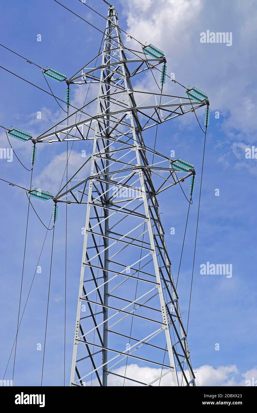 Transmission power tower pylon tall structure Stock Photo - Alamy