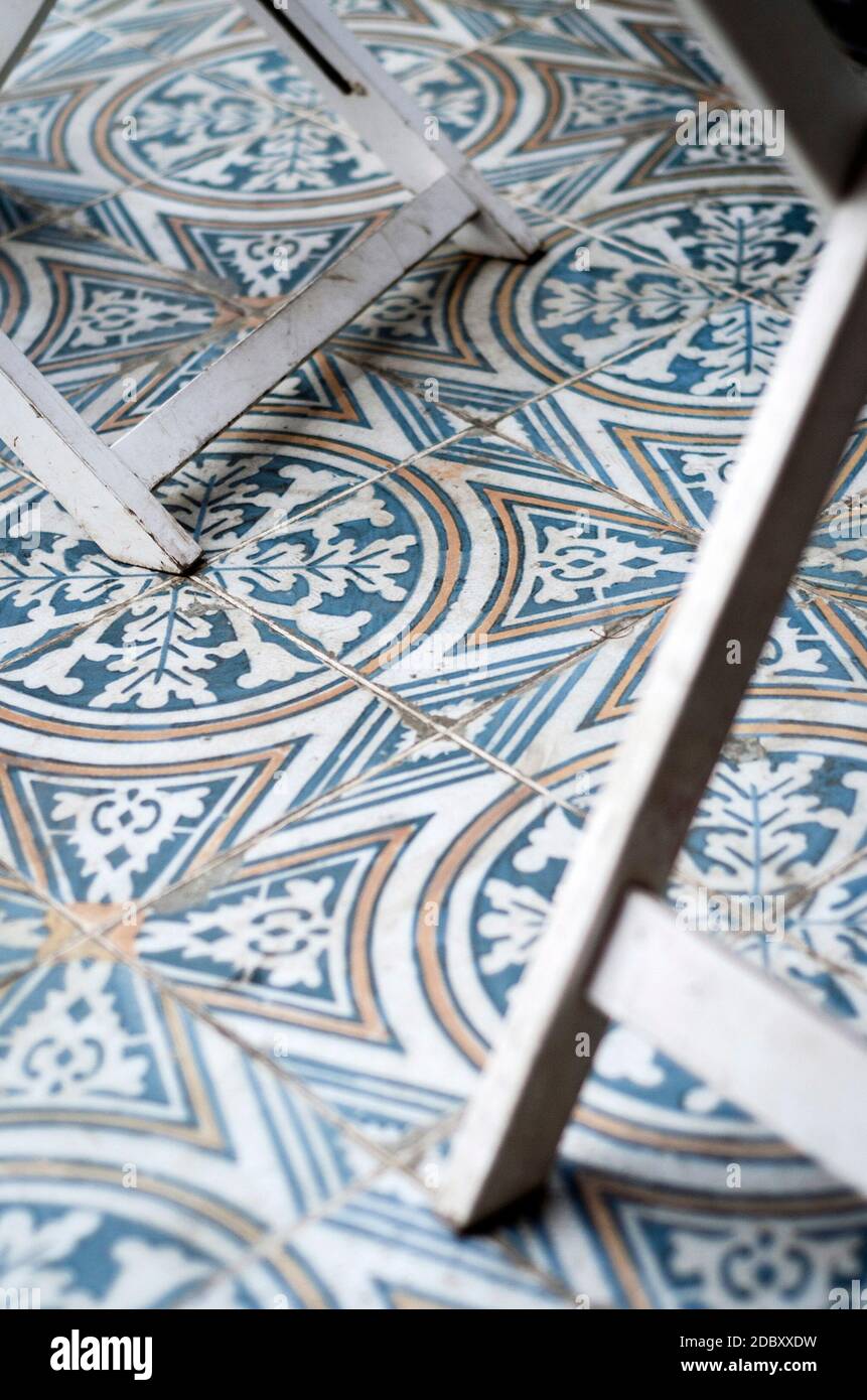 traditional design old rustic floor tiles detail in seville andalucia ...
