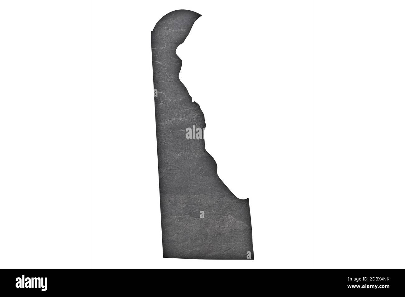 Map of Delaware on dark slate Stock Photo - Alamy