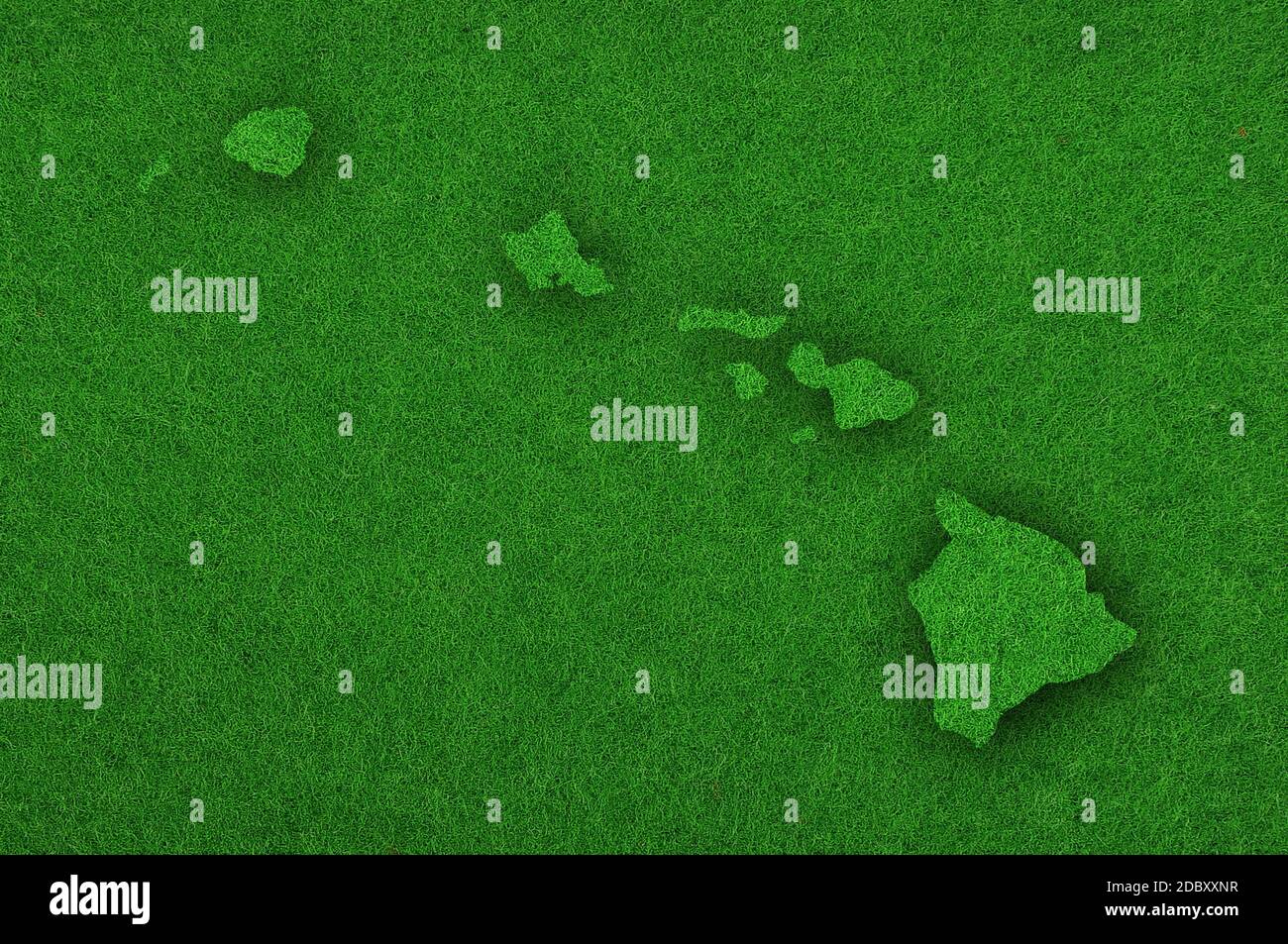 Map of Hawaii on green felt Stock Photo - Alamy