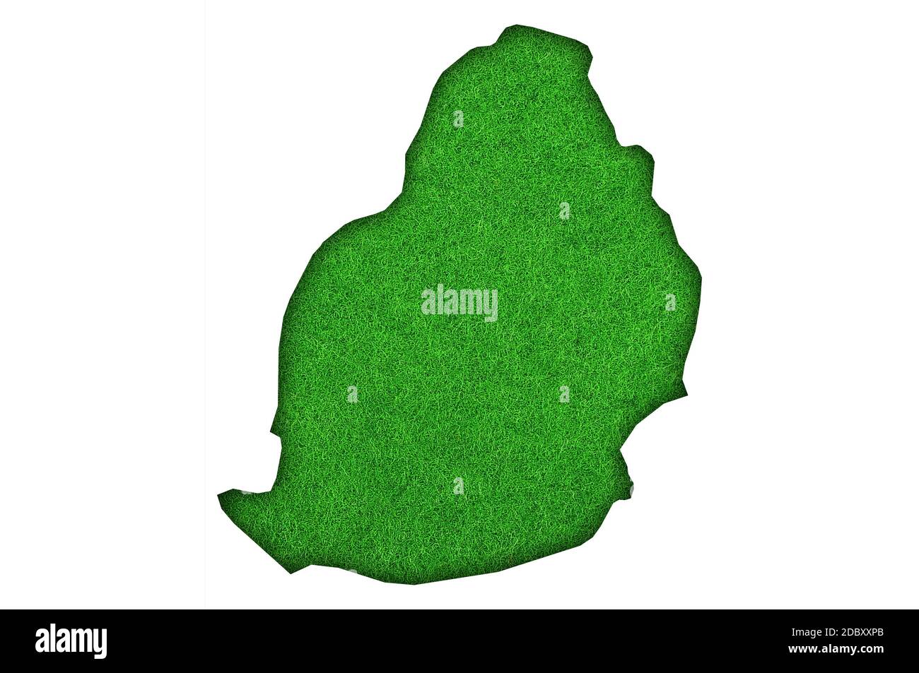 Map of Mauritius on green felt Stock Photo - Alamy