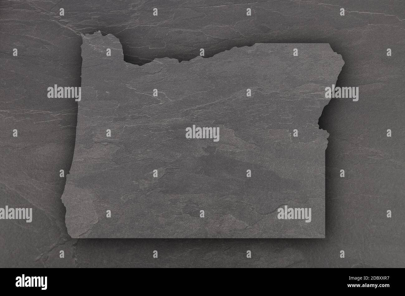 Map of Oregon on dark slate Stock Photo - Alamy