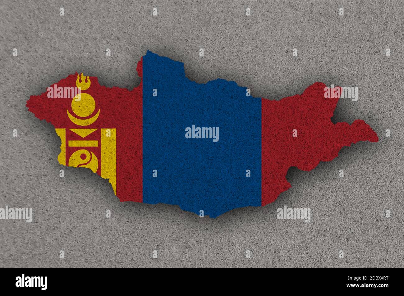 Map and flag of Mongolia on felt Stock Photo - Alamy