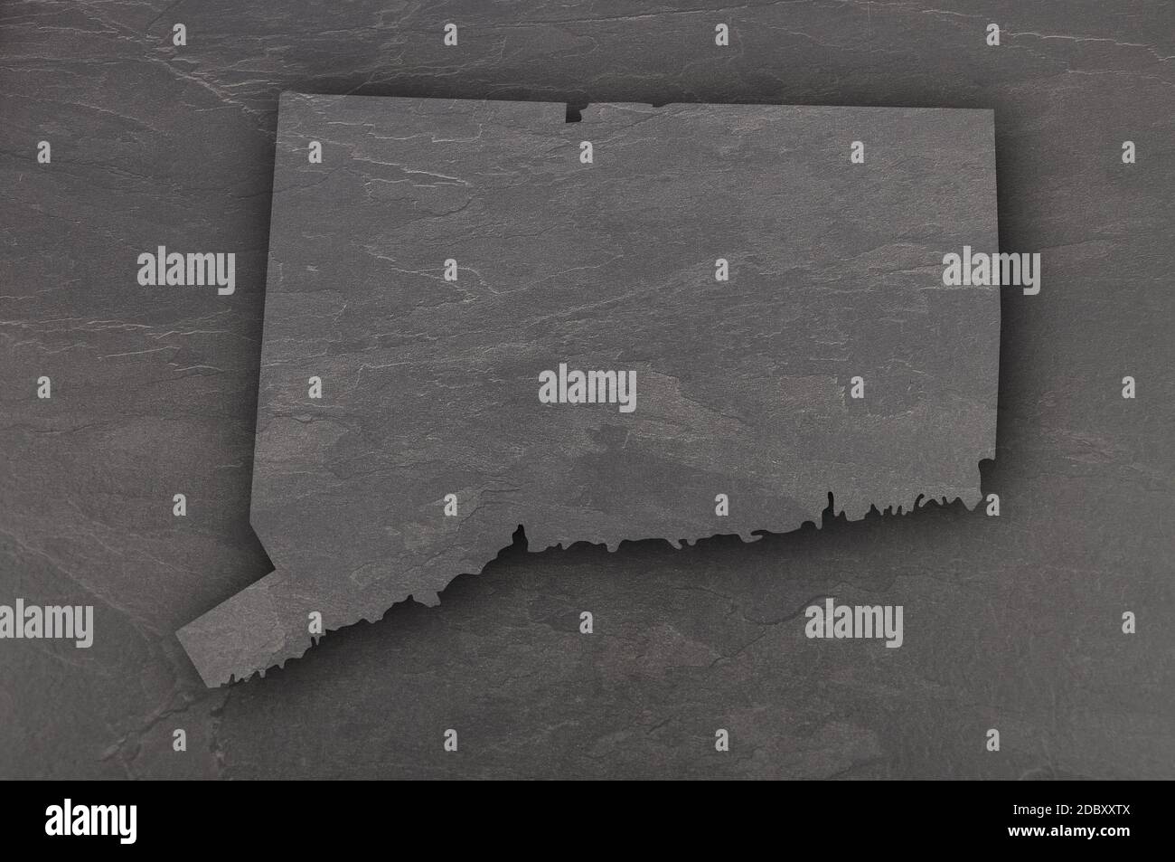Map of Connecticut on dark slate Stock Photo - Alamy